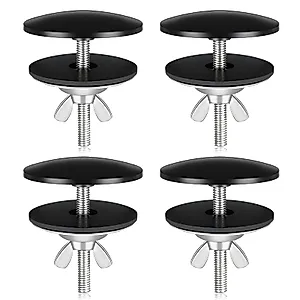 4 Pcs 2 Inch Kitchen Sink Hole Cover Faucet Hole Cover Stainless Steel Kitchen Sink Tap Hole Plate Stopper Cover Blanking Metal Plug (Matte Black)