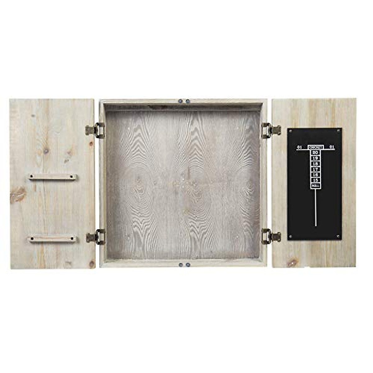 American Legend Barnwood Dartboard Cabinet with Wheat Finished Barn Style Doors - Dartboard Not Included