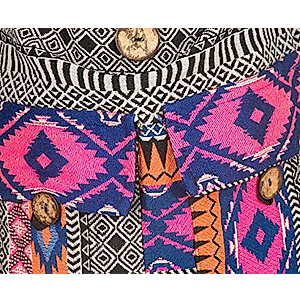 Tribe Azure Fair Trade Crossbody Handwoven Thick Cotton Shoulder Bag Shopping Market Purse Pink Casual Boho Roomy Spacious