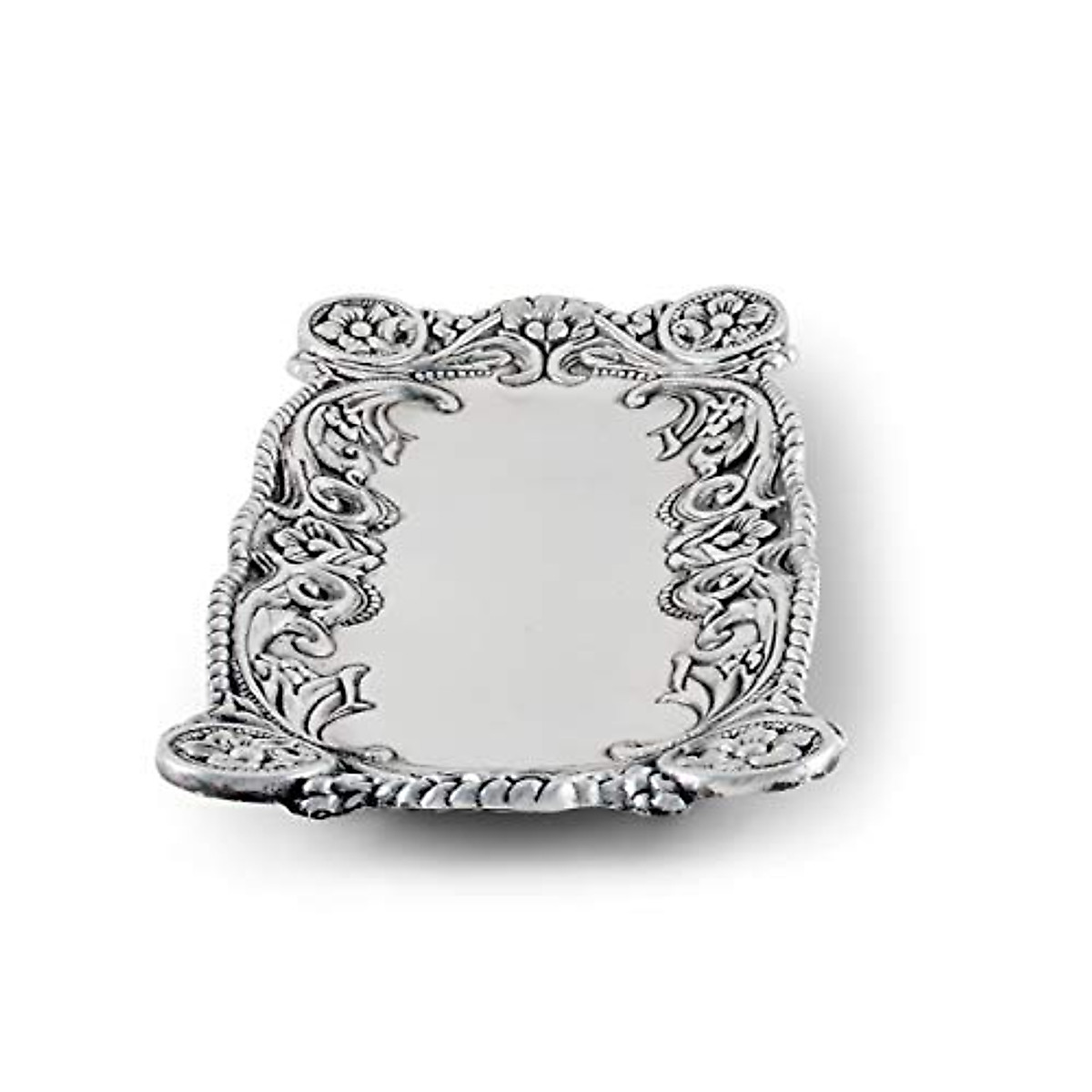 Arthur Court Western Pattern Concho Bread / Snack Serving Tray Parties Bar Dish - Cowboy / Cowgirl Silver Aluminum 6 inch x 12.25 inch