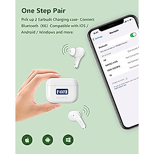 JOYHOOSH Wireless Earbuds Bluetooth Earbuds Touch Control with Charging Case Bluetooth 5.2 IPX6 Waterproof Stereo Earphones in-Ear Headphone with Mic Headset Deep Bass for Sport