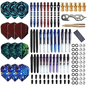 SHOT TAKER CO. EST. 2017 Deluxe Darts Tune up Kit Box | Flights, Sharpener, Shafts, O-Rings, Flight Savers, Accessories (10416-Essential)