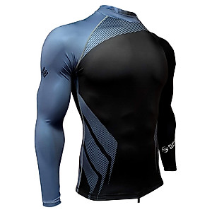 Platinum Sun UPF 50+ Rash Guard for Men Long Sleeve Swim Surf Shirt - Tight Tit UV Rashguard (Cobalt, XXL)