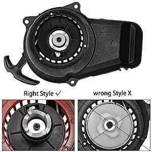 FVRITO Pull Start Recoil Starter Assembly Replacement for 2 Stroke Engine 47cc 49cc 50cc SYX Moto Holeshot Mototec SSR SX50 Coolster QG50 Xpro Hawk Mini Pocket Dirt Bike Kids ATV Quad 4 Wheeler Parts