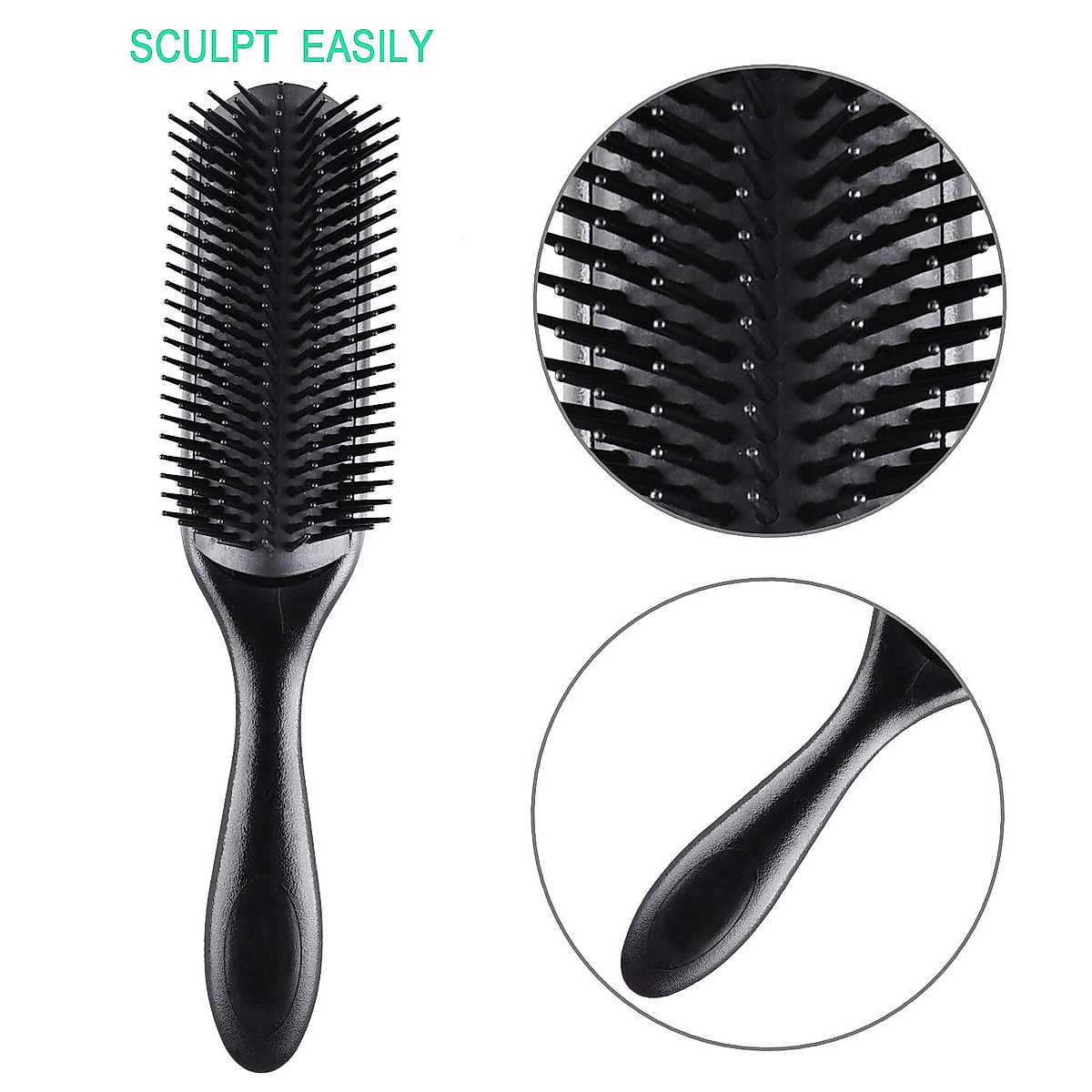 SIQUK 6 Pieces Hair Brush Comb Set Paddle Brush Detangle Hair Brush and Black Combs for Men and Women Wet, Dry, Curly and Straight Hair
