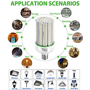 100W LED Corn Light Bulb 2Pack,400 Watt Metal Halide HID lamp Replacement,5000K E39 Mogul Base LED Bulb for Street and Area Lighting Bay Light Fixture Wearehouse Workshop Garage Gyms