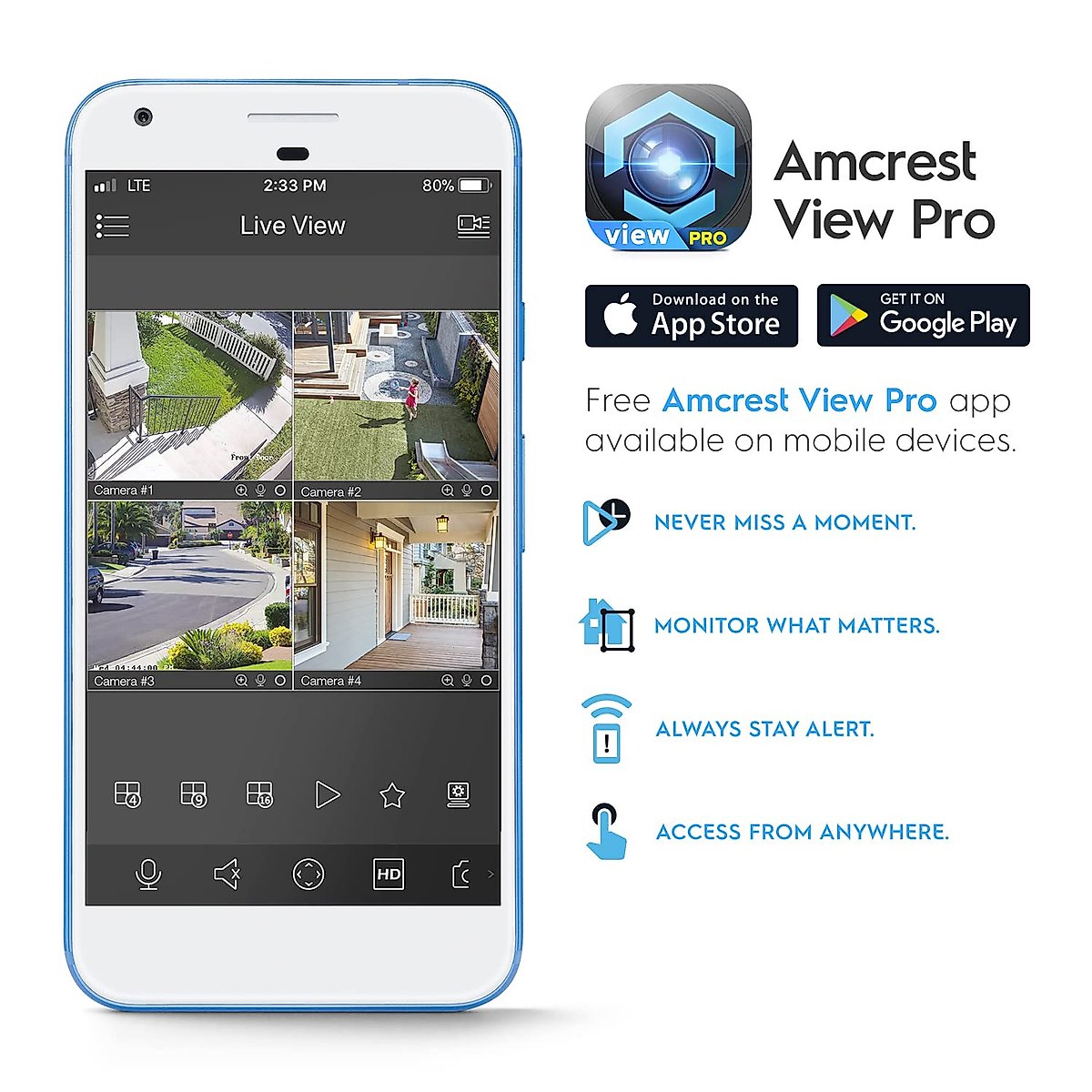 Amcrest 4K AI Bullet IP PoE Camera, 4K@30fps, 164ft Night Color Vision, Security IP Camera Outdoor, Face Detection, Human & Vehicle Detection, Built-in Siren Alarm, Built in Mic IP8M-TB2886EW-AI