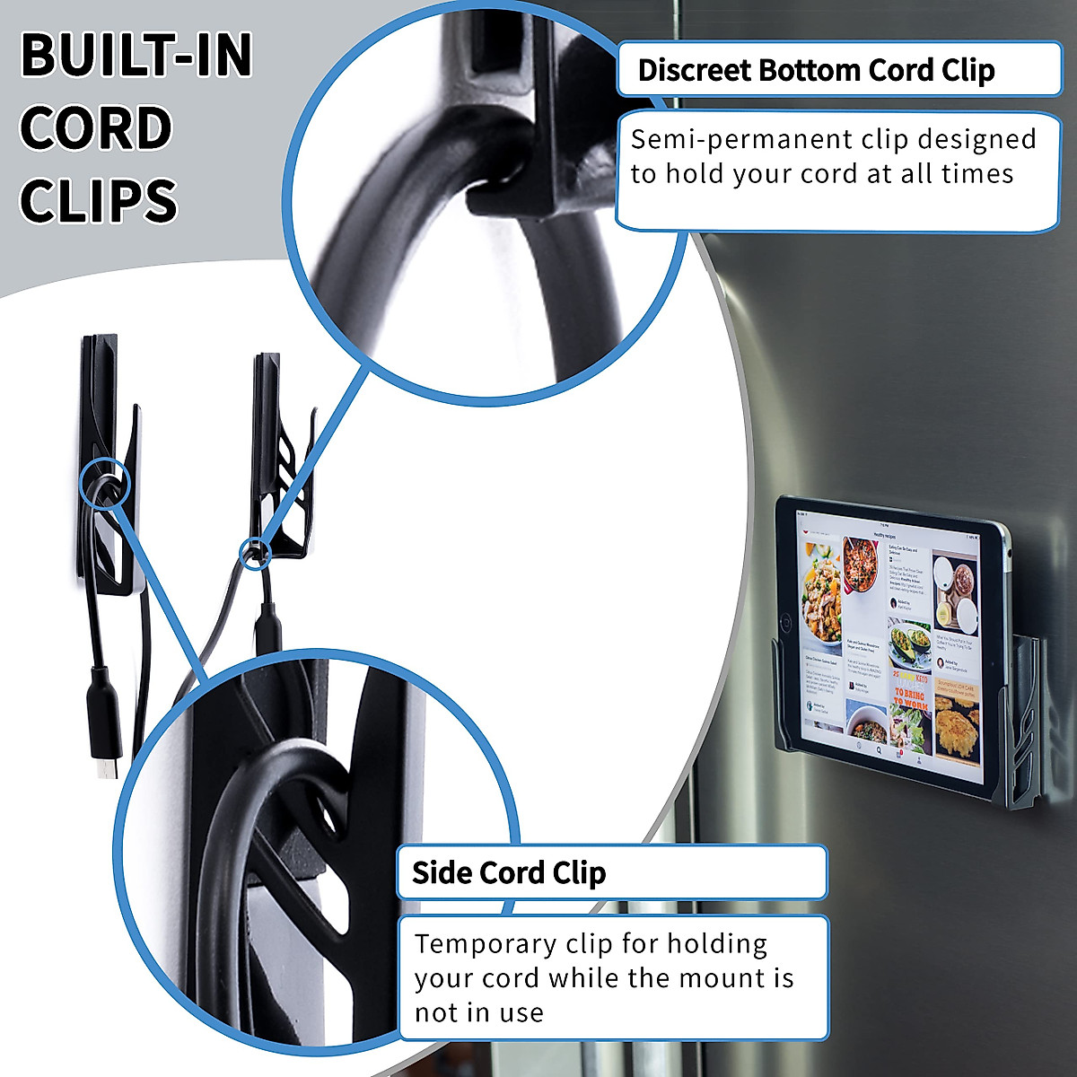 Dockem Koala Wall Mount 2.0: Damage-Free Universal Dock for Smartphone, Tablet, eReader: for iPad 1, 2, 3, 4, Air, Mini, iPad Pro, Samsung Galaxy Tab/Note, Google Nexus, Microsoft Surface (Black)