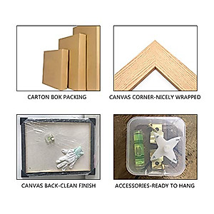 HCHANA Black Elephant Mom with Baby Wall Art Painting Pictures Print On Canvas Home Decor Modern Decoration 16 X 20inch unframe