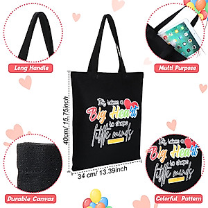 Silkfly 6 Pcs Teacher Tote Bags Teacher Appreciation Gifts in Bulk Canvas Tote for Teachers Day Christmas, Birthday and Retirement, Black