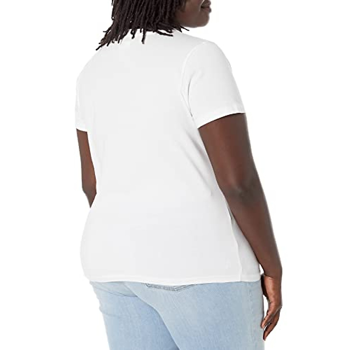 The Drop Women's Courtney Short-Sleeve Tiny Crew Neck Jersey T-Shirt, White, 3X Plus Size