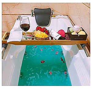 LIUYUNQI Extendable Bathtub Tray Bath Tray Spa Organizer Rack Reading Book Wine Tablet Holder for Bathroom Storage Shelf (Color : D)