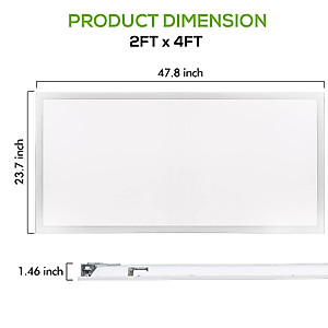 WEIZE (12 Pack 2x4 FT LED Flat Panel Troffer Light, 40/50/60W, CCT Selectable 4000K/5000K/6500K Drop Ceiling Office Lights, 115LM/W, 0-10V Dimmable Ultra Slim Recessed Back-lit Fixture, DLC (PN24-12)