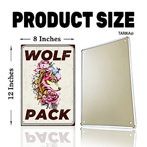 Wolf's Pack 8X12 Inch Retro Look Tin Decoration Art Sign for Home Kitchen Bathroom Farm Garden Garage Inspirational Quotes Wall Decor