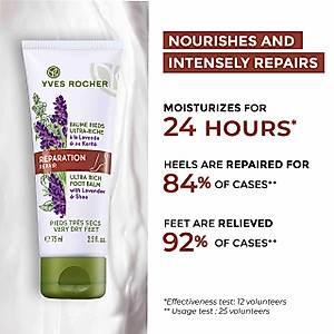 Yves Rocher Ultra Rich Foot Balm | Relieve Dry, Cracked Feet with Shea and Lavender | 2.5 fl oz