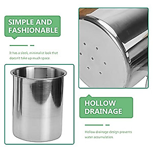 Cabilock 1pc Cutlery Practical Chopsticks Countertop Spoon Wood Dining Barrel Restaurant with Chopstick Steel Utensil Crock Holder Kitchen Stainless Drain Organizer Container Basket Drying