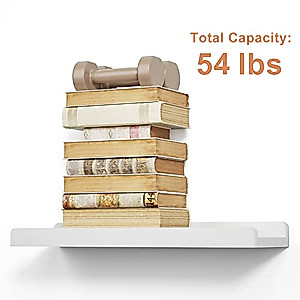 Alsonerbay White Floating Shelves, Floating Shelves Wood for Wall Storage, Wall Shelf for Bedroom, Living Room, Bathroom, Kitchen, Office and More, Set of 3