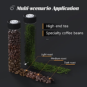 VZONE Coffee Bean Cellar Tubes Single Dose Glass Coffee Container with Hopper 8 Tubes with Exhaust Valve