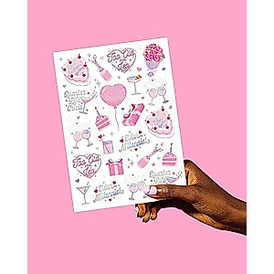 xo, Fetti Elder Millennial Birthday Temporary Tattoos - 44 iridescent styles | Birthday Party Decorations, Fun Birthday Girl Party Favors, HBD, Older Wiser Hotter, 20s, 30s