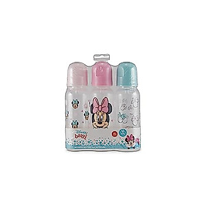Baby Bottles 9 oz for Boys and Girls| 3 Pack of Disney "Minnie Mouse Pose" Infant Bottles for Newborns and All Babies | BPA-Free Plastic Baby Bottle for Baby Shower