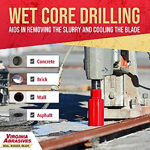 Virginia Abrasives 425-03040 - 1pc 3" x1 4" x 1-1/4"-7 Premium 4" Diamond Core Drill Bits for Wet Cutting & Hole Maximum Drilling Depth & Barrel Coring Reinforced Concrete,Hard Stone,Brick, & Masonry