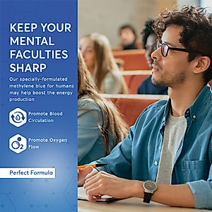 COMPASS LABORATORY Methylene Blue Pharmaceutical Grade, USP Grade, Third-Party Tested Brain Health Dietary Supplement for Humans, No Formaldehyde, Made in USA (1% 50ml Bottle)