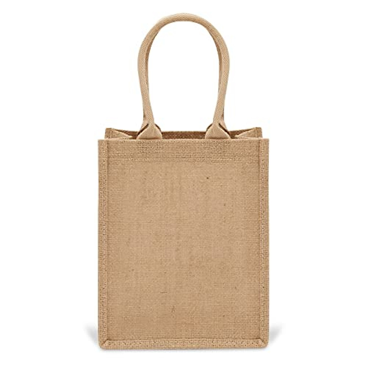 Sparkle and Bash 12 Pack of Natural Burlap Tote Bags with Handles 8 x 10 x 4 Inches for Groceries, Shopping, Beach, DIY Crafts, Art Projects, Bachelorette Party, Reusable Bulk Set