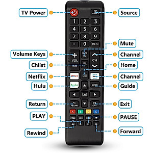 Newest Universal Remote Control for Samsung TV Remote Compatible with Samsung LCD LED HDTV 3D Smart TVs Models.【Pack of 2】