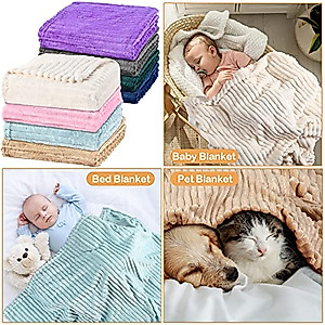 Reginary 8 Pcs Flannel Fuzzy Baby Blankets 30 x 40 Inches Toddler Blanket Newborn Blankets Soft Warm Infant Receiving Blanket for Girls Boys Gifts Cot Stroller Crib Nap Sofa Outdoor, 8 Colors