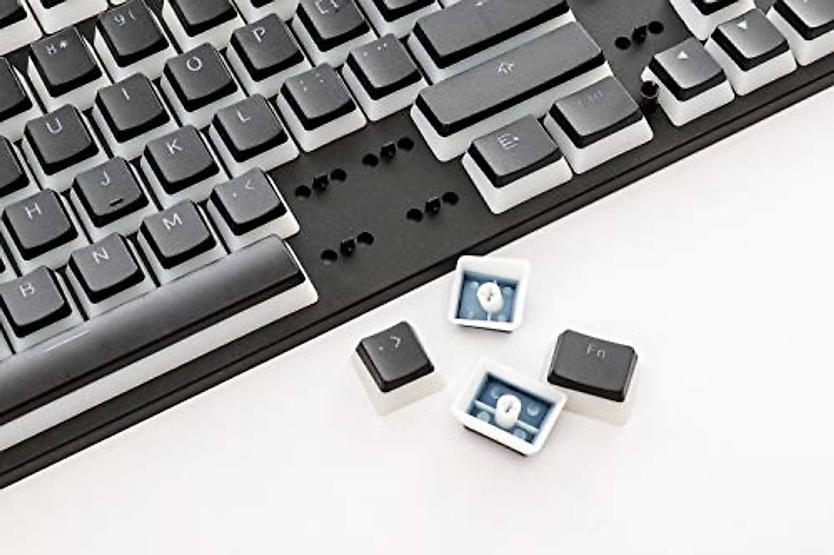 HK Gaming Pudding Keycaps Set | Doubleshot PBT Keycap Set | Full 108 OEM Profile Key Set | ANSI US-Layout | for Mechanical Keyboard | Compatible with Cherry MX, Gateron, Kailh, Outemu | Black