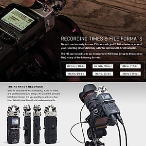 Zoom H5 4-Input / 4-Track Portable Handy Recorder with Interchangeable X/Y Mic Capsule + 32GB Memory Card + Lavalier Condenser Microphone + 4 AA Batteries & Charger + Tabletop Tripod/Handgrip