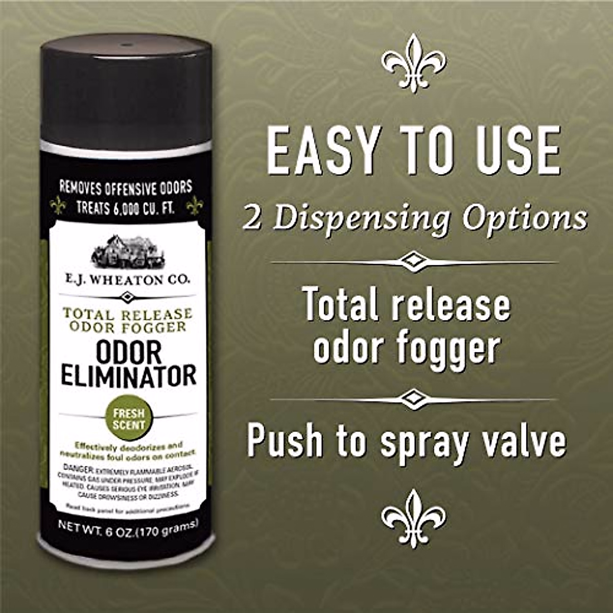 E.J. Wheaton Co. Odor Eliminator, Total Release Odor Fogger, 3 Pack, Effectively Deodorizes and Neutralizes Foul Odors on Contact, Fresh Scent (6 OZ)