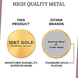 Jewelili 10k Yellow Gold Cluster Ring with Natural White Round and Baguette Diamonds, 1/2 cttw, Size 7