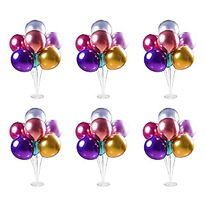6 Sets Balloon Stand Kit, Table Balloon Stand Holder, Reusable Centerpiece with Base for Birthday Decorations, Party, Wedding and Graduation Decorations
