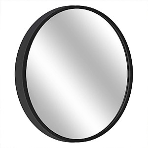 SHERBECK Black Round Bathroom Mirror Circle Wall Mirror 24X24 Wall Mounted Mirror for Living Room,Bedroom,Entryways Vanity(Black,24")