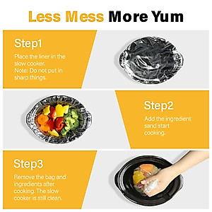 Sunvivi Slow Cooker Liners, Disposable Cooking Bags Large Size Pot Liners Fit 1QT to 4QT,Suitable for Oval & Round Pot 10 Count