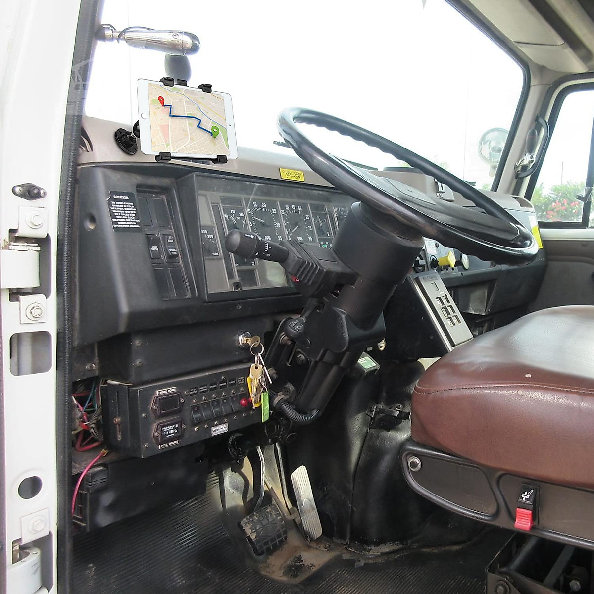 iTODOS Industrial Metal Truck Tablet Mount Holder for All 7" - 11" Tablets and GPS Navigation, Drill Base Fit for Truck, Car, Commercial Vehicles, Boat, Desk, Compatible with Sam Tab, Nexus, iPad