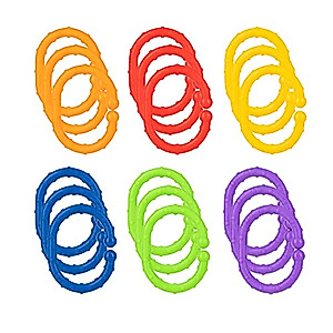 Nuby Linkables, 18 Colorful Attachable Links for Strollers, Car Seats, & Travel