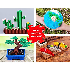 Pix Brix Pixel Art Puzzle Bricks Bundle - 4,500 Piece Pixel Art Kit, Mixed 32 Color Palette (Light, Medium, Dark) - Interlocking Building Bricks, Create 2D and 3D Builds - Stem Toys, Ages 6 Plus