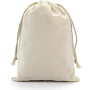 KUPOO 50PS Cotton Bags Cotton Muslin Bags Drawstring Muslin Bag for Wedding Party Favor and DIY Craft (5x7 Inch)