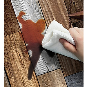 AILUER Farmhouse Wood Kitchen Rugs Mats Set of 2 Rustic Texas Star Anti-Fatigue Cushioned Kitchen Floor Mat Non-Slip Backing Washable Kitchen Rugs Set Office Laundry, 17inchx29.5inch+17inchx47inch