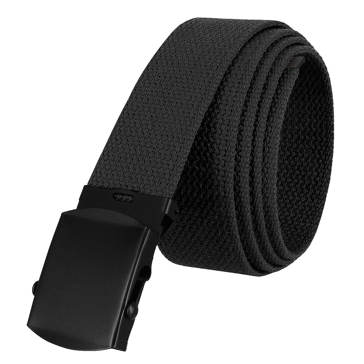 Military Belt Canvas Belt Web Belt Non Leather Belt Black Buckle/Tip One Size fits all, 1-1/2" Wide (Black)