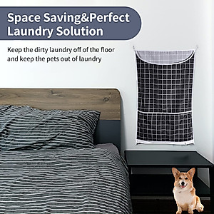 Hanging Laundry Hamper Bag with Adjustable Stainless Steel Door Hooks Best Choice for Holding Dirty Clothes and Saving Space