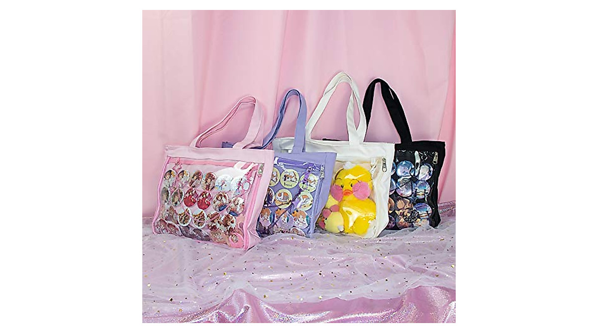 Stylish Ita Tote Bag with Clear Window for Pins and Cosplay