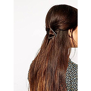 Minimalist Geometric Triangle Hair Clip, Dainty Hollow Metal Hairpin Clamps Accessories Barrettes Bobby Pin Ponytail Holder Statement (Gold and Silver)