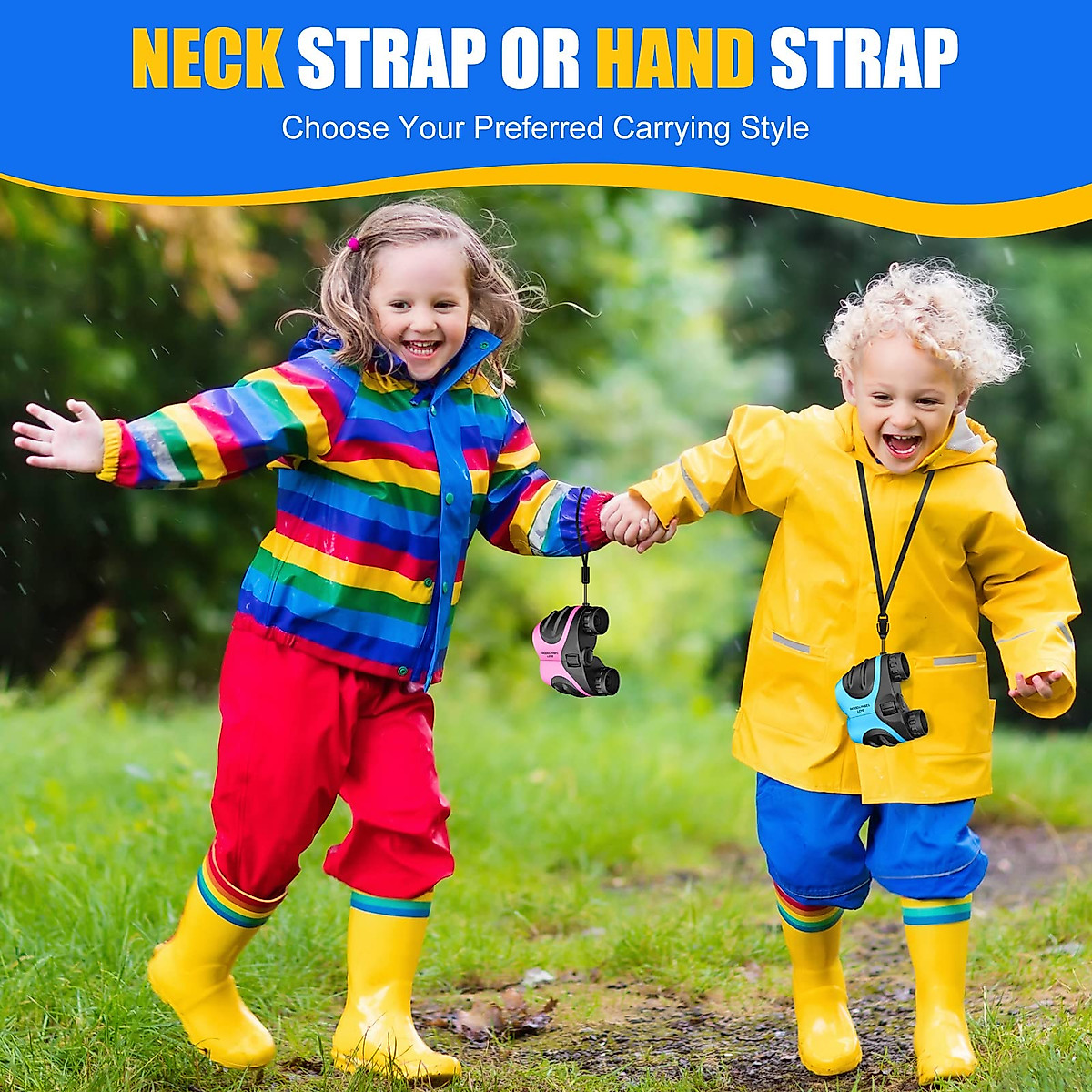 Let's GO! Binoculars for Kids Boys, DIMY Outdoor Toys for 3-9 Year Old Boys New Best Gifts for 3-9 Year Old Boys Christmas Xmas Stocking Stuffers Fillers for Boys Blue