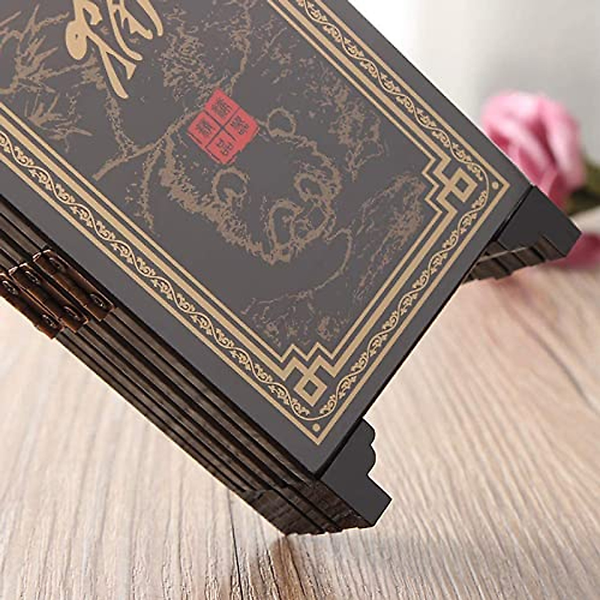Bantlou Mini Folding Screen Small Chinese dividers Japanese Decor Folding Screen Desktop Asian Decoration Gift for Home Office New Year 18.5‘’×9.5’’(Bird and Flowers)