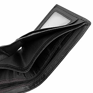 Wolf design Leather Mens Bi-Fold Wallet BLACK w/ Biker long Chain