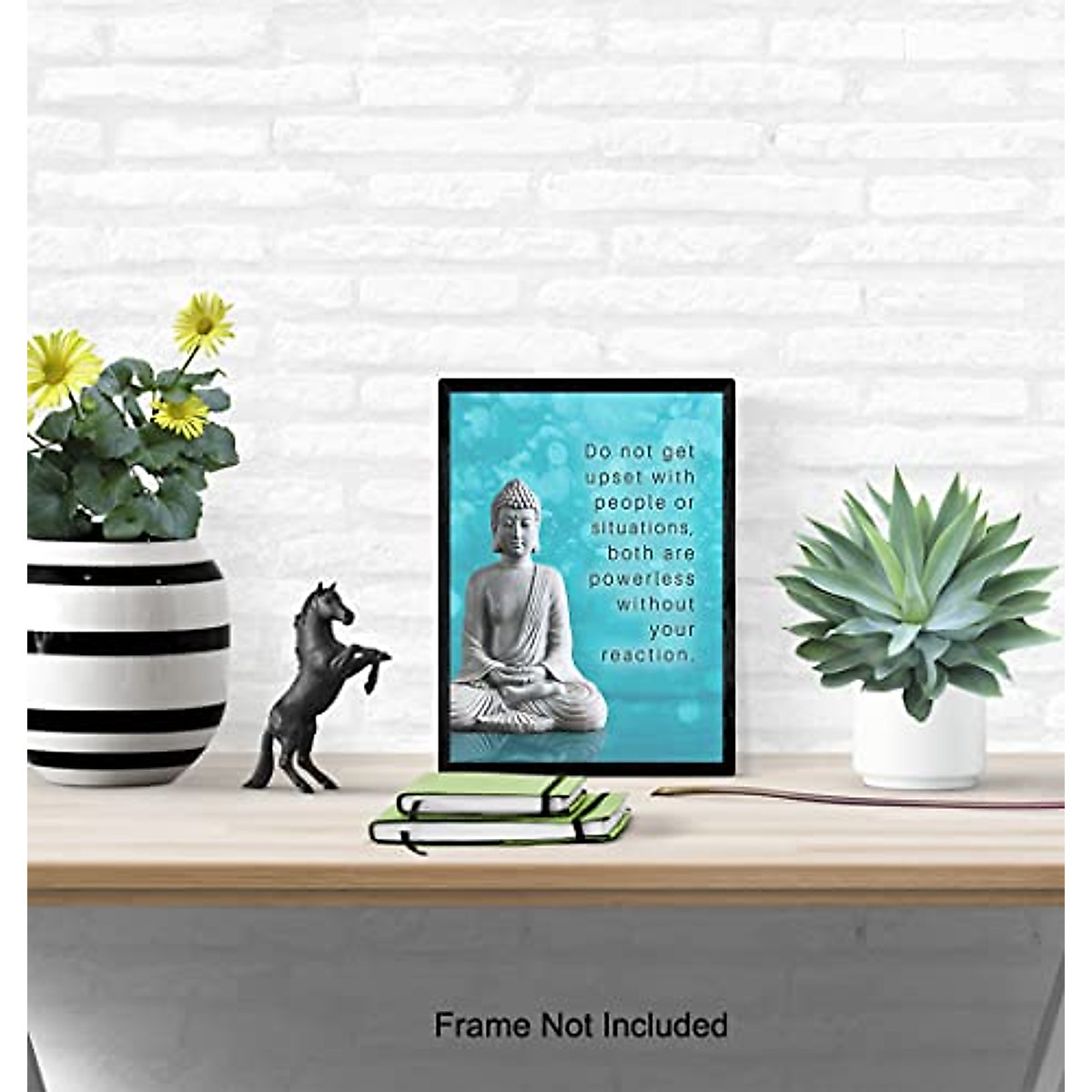 Buddha Decor - Zen Wall Art - Meditation Picture Print Home Decoration for Spa, Living Room, Yoga Studio, Bedroom - Inspirational New Age Quote Saying - Gift for Women, Buddhism Fan, Buddhist - 8x10