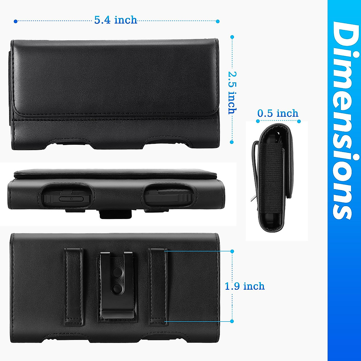 Mopaclle Phone Holster for iPhone 13 Mini, 12 Mini, 11 Mini, iPhone SE, iPhone 8 7 6 6s Holster Case, Galaxy S7 S6 S5 Belt Clip Case,Cell Phone Belt Holder Pouch Cover (Fits with Thin Case on)